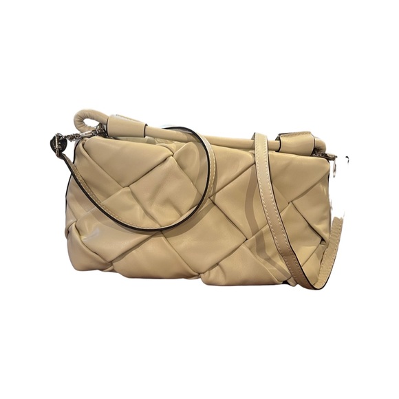 Bags | Butter Soft Cream Colored Italian Leather Woven Purse Crossbody ...